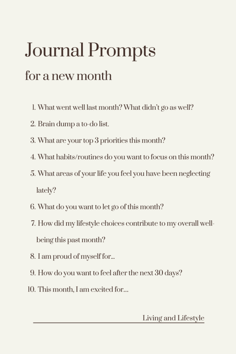 10 Journal Prompts for a New Month - Living & Lifestyle Blog