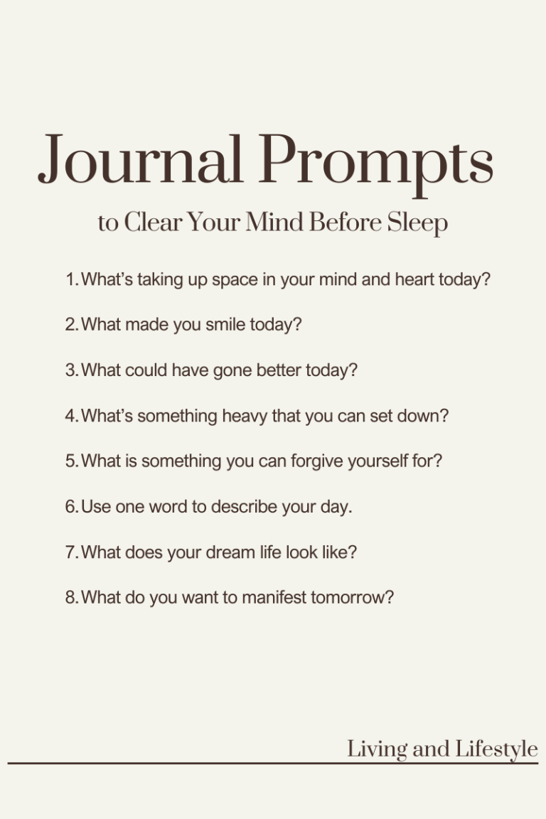 Evening Journal Prompts to Clear Your Mind Before Sleep - Living & Lifestyle Blog